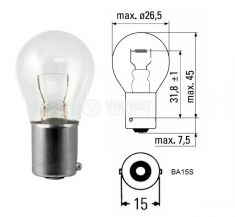 Auto Filament Bulb 12VDC 21W BA15S P21W www.vikiwat.com