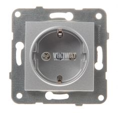 Single wall socket (2P+E) silver 16A | PANASONIC